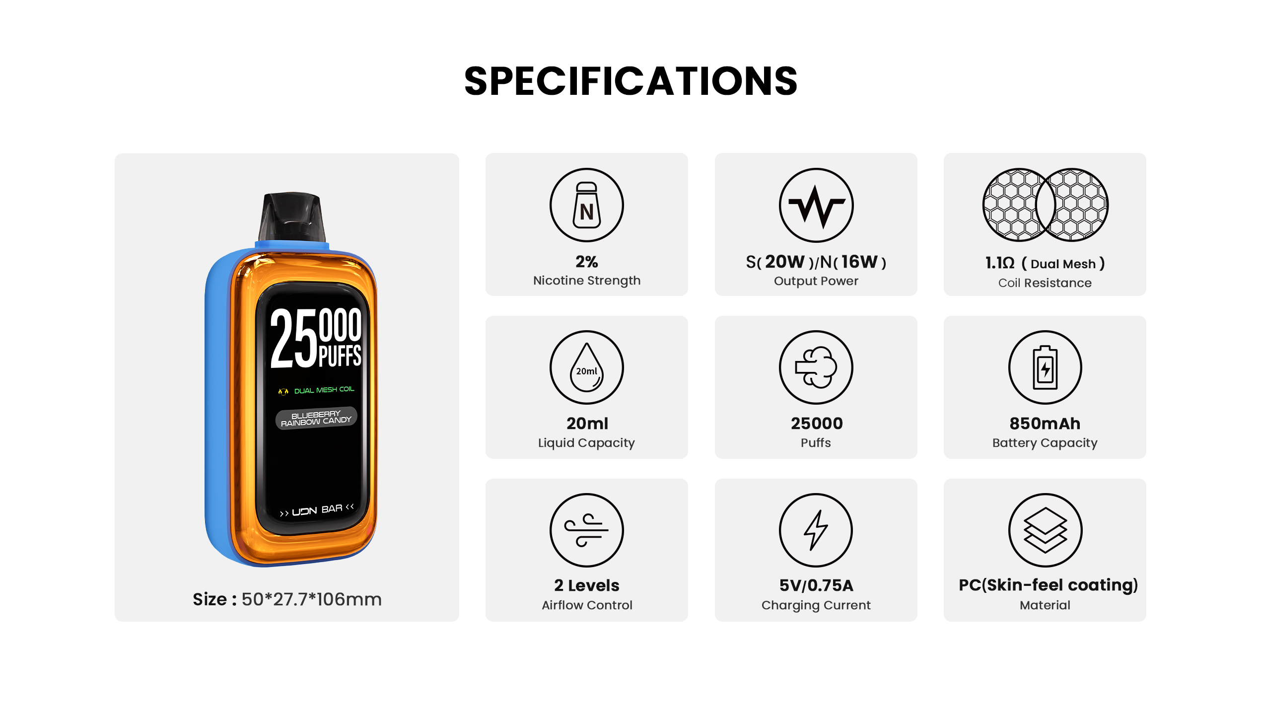 UDNBAR-25000 Puffs Disposable Vapes|UDN